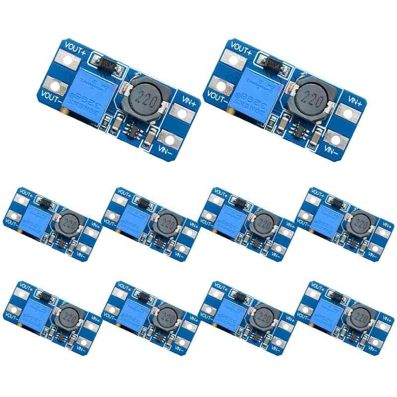 DC-DC MT3608 10個セット ブーストステップアップ 昇圧型 転換モジュール 2A 2V-24V to 5V-28V 9V 12V 24V 精密 小型 便利 人気【昇圧モジュール】調整可能な昇圧モジュールは、広幅の入出力電圧と高い...