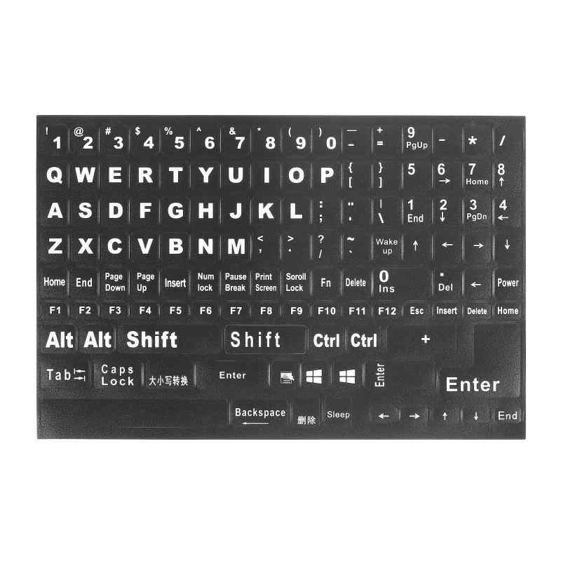 PATIKIL 英語キーボードステッカー ユニバーサルキーボード 交換 ノート デスクトップ コンピューター用カバー スタイル5 ブラック背景 ホワイトレタリングカラー：ブラック、ホワイト; 素材:PVC; 適合:ユニバーサルキーボード; ...