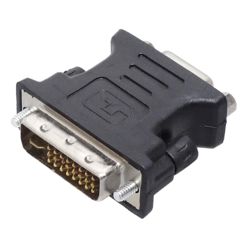 DVI-Iオス → VGAメス 変換アダプタ アナログ D-sub15ピン ブラック (PC側がDVI、ディスプレイ側がVGAに対応)PC側がDVI-I、ディスプレイ側がVGAに変換できます。