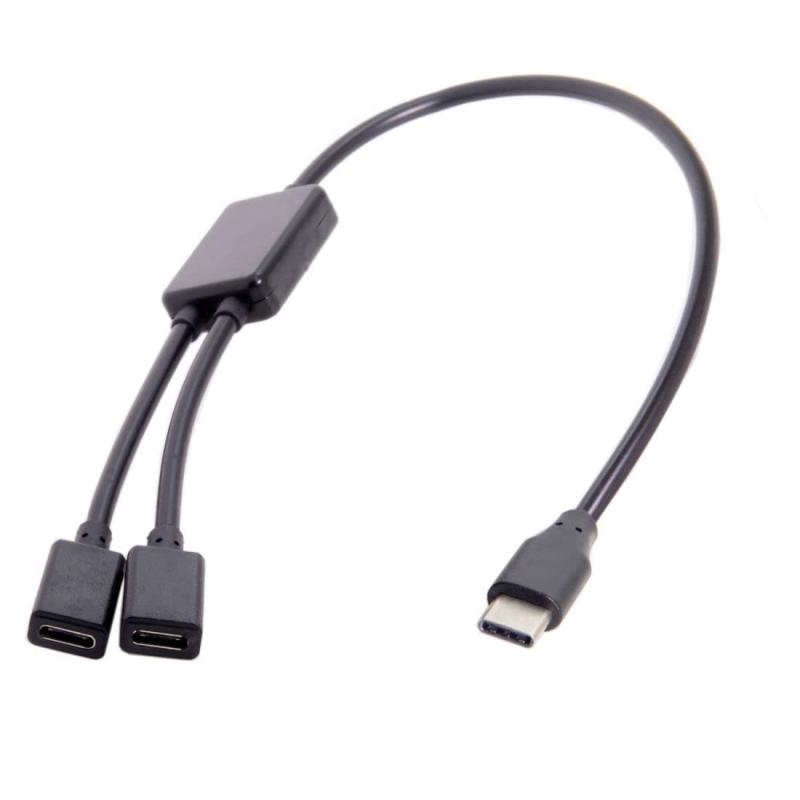 CHENYANG Type-CからデュアルポートUSB-Cメスハブケーブル、ノートパソコン、マウス、フラッシュディスク用。2つのUSB-Cポートが同時に動作します。 (USB-CメスはOTGデバイスのみに対応しています。Type-Cフラッシ...