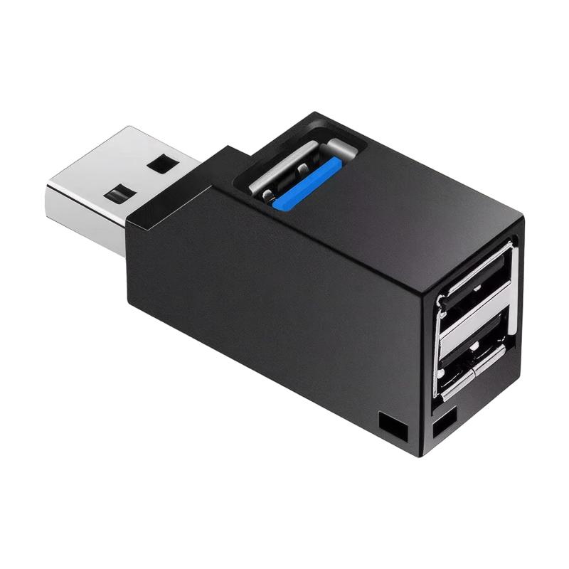 BLOOPIC USBハブ ゆーえすびー ハブ usbハブケーブルなし usb増やす 3ポート USB3.0+USB2.0 ポータブルコンボハブ 1個セット 超小型・軽量 高速データ転送 (ブラック)【USBポート拡張】：BLOOPIC U...