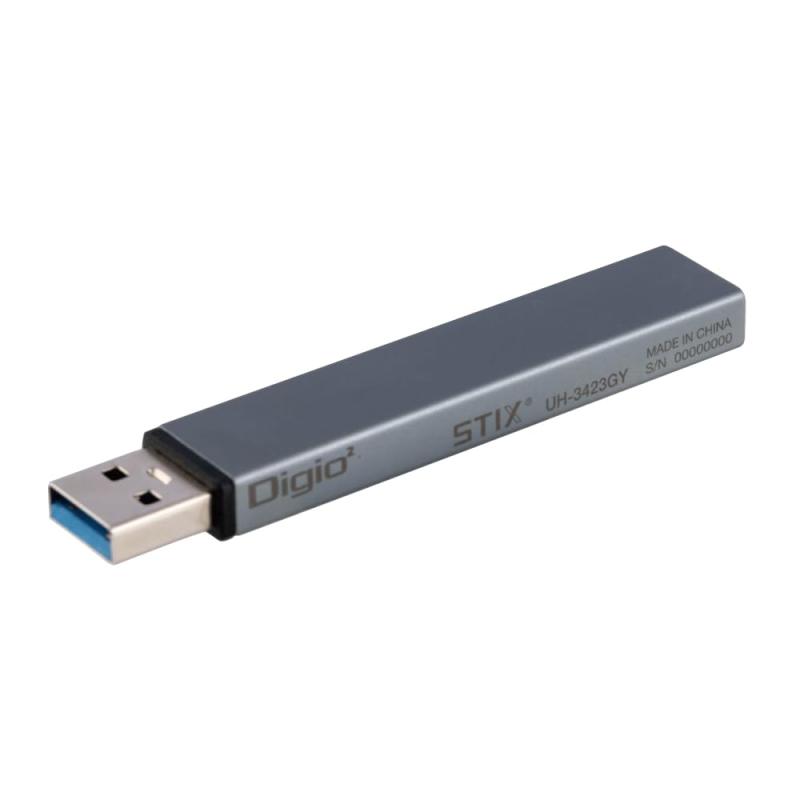 Digio2 USBハブ USB3.2Gen1+2.0 Type-A 3ポートハブ グレー Z0088スリム＆軽量設計放熱性に優れたアルミ筐体アルミボディの3ポートハブ