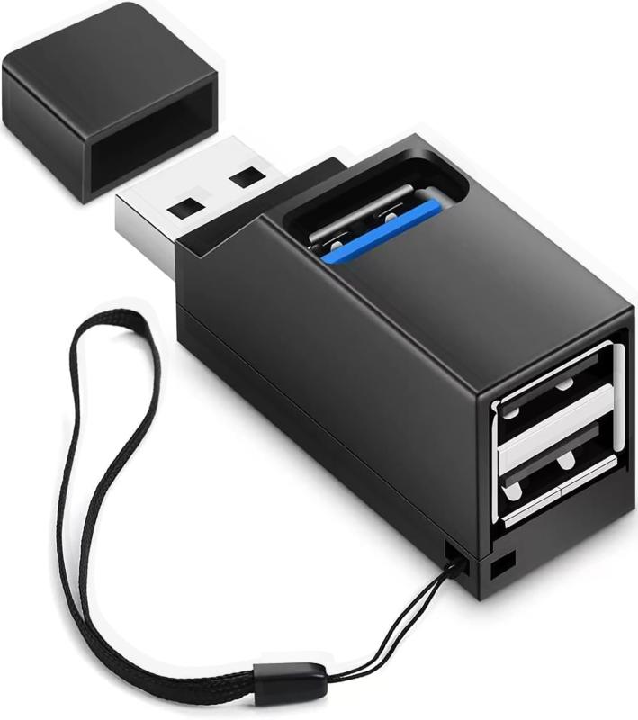 LeTradeJP USBハブ 3ポート USB3.0＋USB2.0コンボハブ 超小型 バスパワー usbハブ拡張 USBポート 携帯便利拡張 高速 軽量 (1個入りブラック)1.パッケージ内容】USBハブ×1個。2.【3ポート】USB 3...