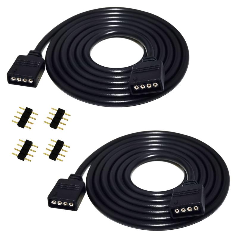 LitaElek 2個1m LEDテープ延長ケーブル4ピンLEDストリップ延長ケーブルRGB LED延長コードLEDリボン接続ケーブル電線延長ワイヤSMD 5050 3528 2835 RGB LEDテープライト用 RGB LEDバンドエク...