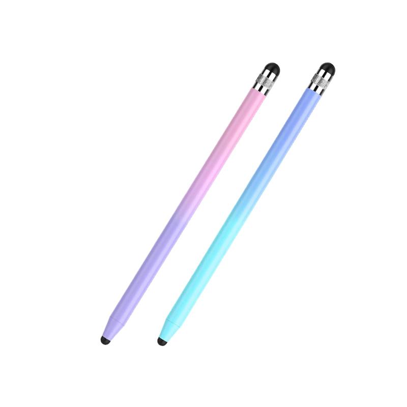 【FineGood】タッチペン2本スタイラスペン高感度 高精度タブレット ペン すべてのタッチスクリーンに対応 極細充電不要 コンパクトでスタイリッシュでシンプル（青紫/紫ピンク）【高品質な素材とデザイン】：シンプルでスタイリッシュなデザイ...