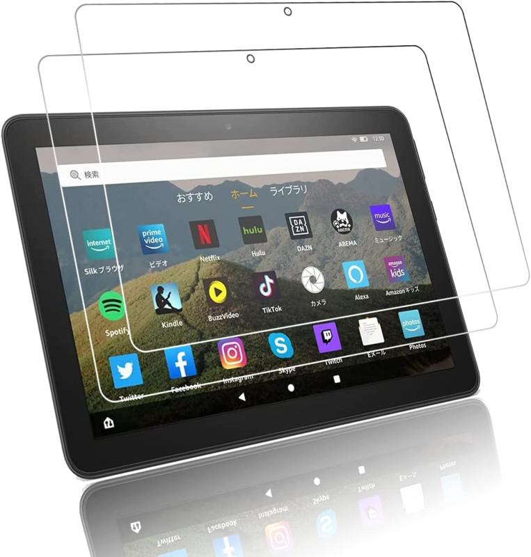 【二枚入り】FOR Fire HD 8 2020 用 ガラスフィルム/日本旭硝子製/硬度 9H / Fire HD 8 Plus 2020 用 強化ガラス フィルム 指紋防止/自動吸着/撥水撥油/飛散防止/気泡ゼロ PCduoduo【対応機...