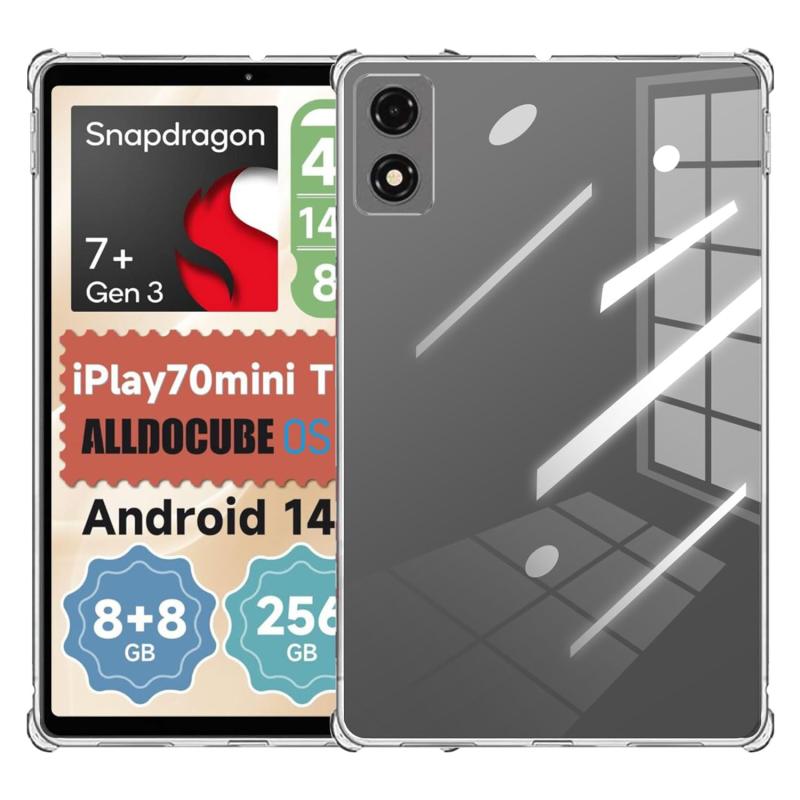 【NIUQCTIAN】 For ALLDOCUBE iPlay 70 mini Ultra専用保護ケース タブレットケース TPU素材製 耐衝撃 落下防止 黄変防止 軽量 透明 滑り止め 保護ケース付き ALLDOCUBE iPlay 70...