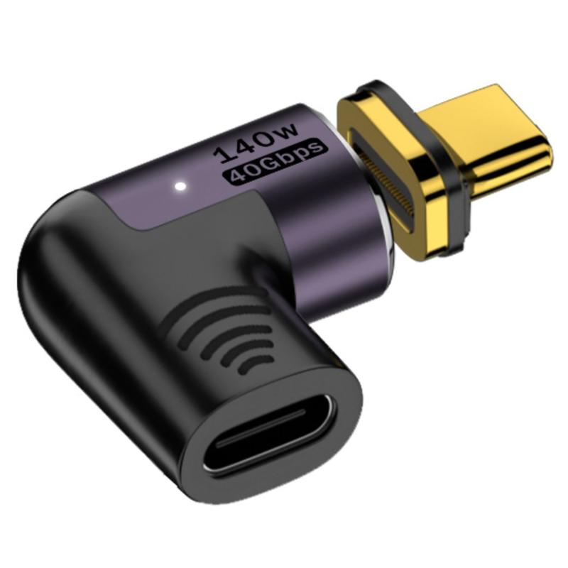 fine-R USB-C マグネット 変換アダプター USB4 240W 140W 100W 急速充電 40Gbps 高速データ転送 8K映像出力 L字型 U字型 ストレート 24ピン Type-C PD対応 MacBook iPad スマ...