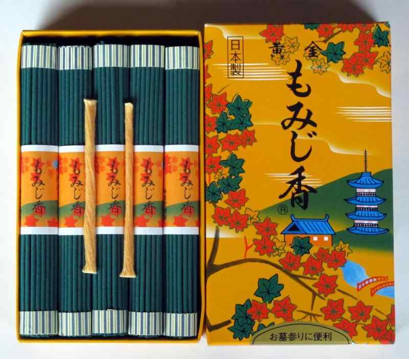 梅薫堂 黄金もみじ香 小束10入 / 日本製 淡路島 ばいくんどう 線香 仏事 墓参り 霊園 お盆 彼岸 ギフト 香り 伝統 供養 命日参り 紅葉 天然香料 らくらく点火芯付 （普賢堂仕様）お線香の主原料：椨粉・杉粉（杉葉粉）・染料内容量：...