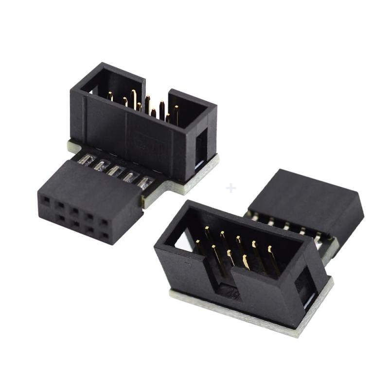 NFHK 1セット ダウン&amp;アップアングルUSB 2.0 10ピン 9ピン ヘッダー オス-メス 延長アダプター 90度 マザーボード用角度付きタイプ:下向き&amp;上向き。USB 2.0バージョンで最大480Mbpsの超高速、双...
