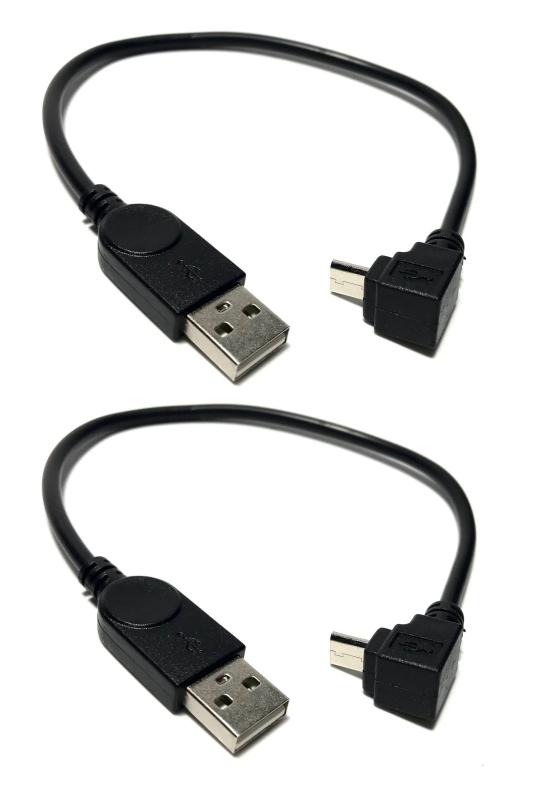 Access < 25cm 2本セット > スマホ充電Micro-USBケーブル L型下向き マイクロUSB (オス) - USB-A (オス) 24AWG 充電/データ転送ケーブル EM49-D2P幅広いMicro USBデバ...