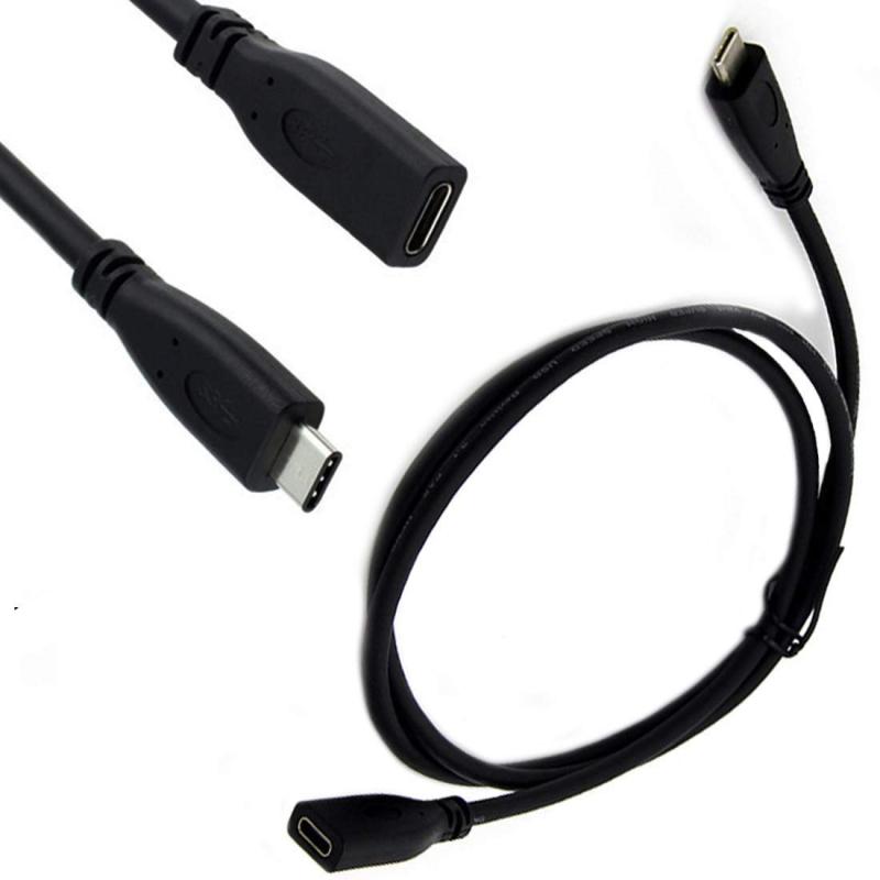 USB Type C 3.1 オス to メス タイプC延長ケーブル，20cm、50cm、100cm 映像＋音声＋データ＋充電同時対応可能、USB3.1タイプ-C M-F オスとメス延長ケーブル (100CM)