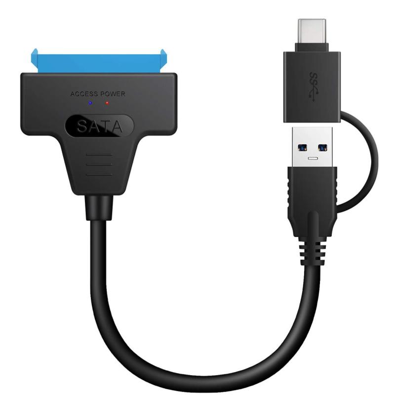 Xiwai Type C &amp; USB 3.0 オス - SATA 22ピン 2.5インチ ハードディスクドライバー SSD アダプターケーブル ノートパソコン用超高速USB 3.0インターフェースの転送速度は最大5Gb/秒（最大）ホ...