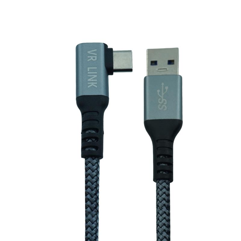 VECASDEN Linkケーブル 3m ナイロン編み素材 VRヘッドセット Meta Quest 2/3/Pro/Pico4に適用 USB 3.0 5Gbpsデータ転送 L字型 ゲームPC/Steam VR用 USB 3.0からUSB C...