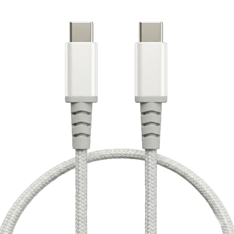 CCC001親＿Type-C to C 充電ケーブル USBケーブル 1m cコード 60W PD急速充電 アルミ合金コネクタ タイプC ナイロン編組 USB2.0 480Mbps【最大60W PD急速充電対応】20V/3A出力に対応し、ノ...