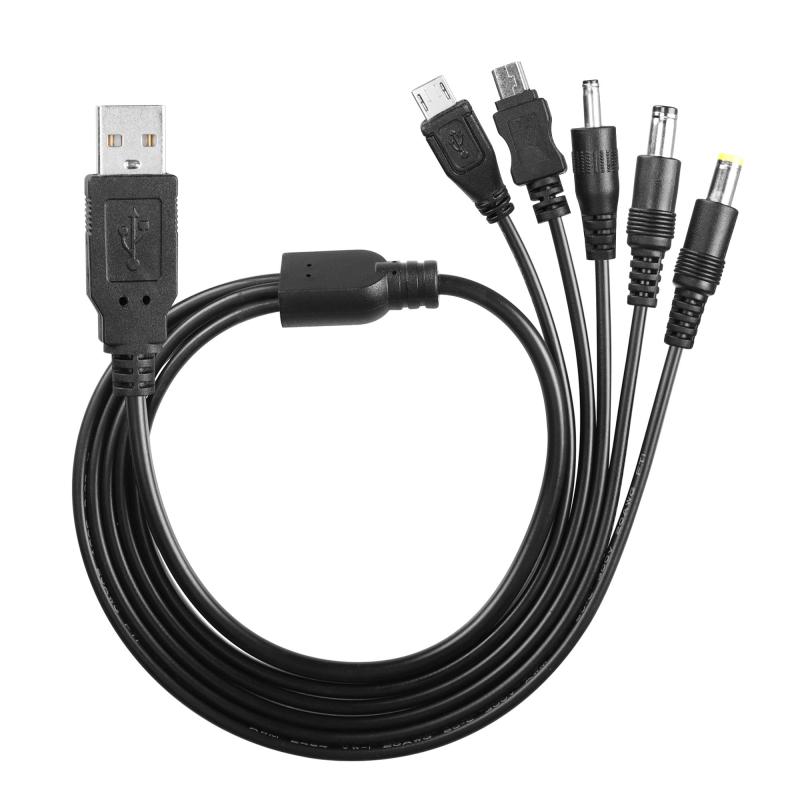 SinLoon USB DC 5V電源コード 5ポート付きユニバーサルUSBケーブル(5.5x2.5, 5.5x2.1, 3.5x1.35, Micro USB, MINI USB)ルーター、ミニファン、スピーカー、MP3、MP4などの5V...
