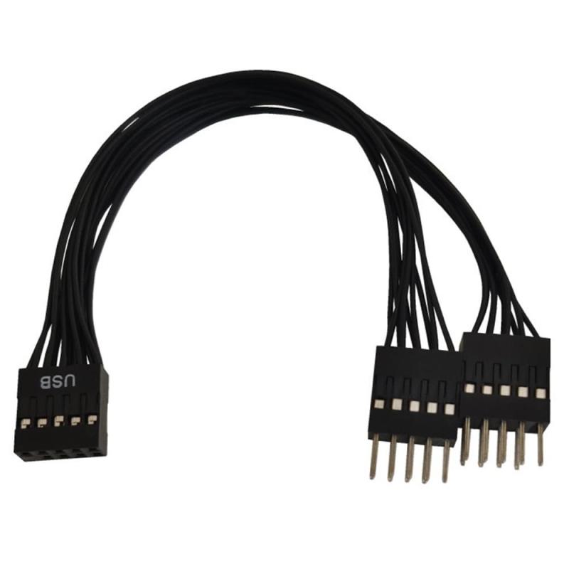 デスクトップPCマザーボードUSB 9ピンアダプタケーブル 9ピンUSB2.0延長ケーブル 9-pin 1 in 2 延長ケーブル USB 延長ケーブル 1 in 2 データケーブル コンピュータマザーボードアダプタ用1：【製品名】：コンピ...