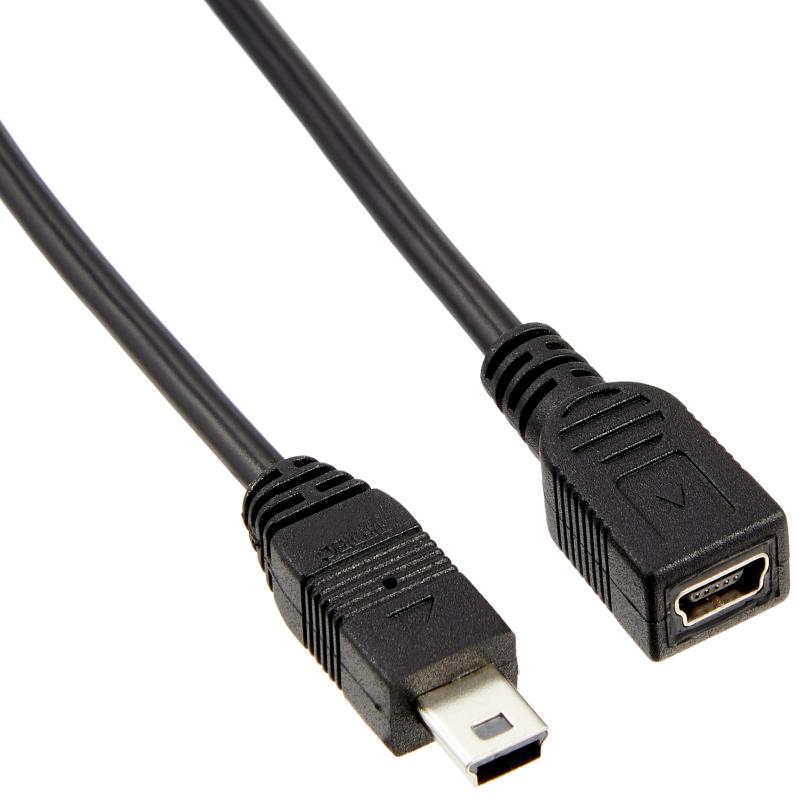 変換名人 デジタルカメラ PHS用 USB延長ケーブル データ転送&amp;充電対応 USBM5/CA90Fコネクタ形状:USB Mini B (メス) - Mini B (オス)ケーブル長:90cm