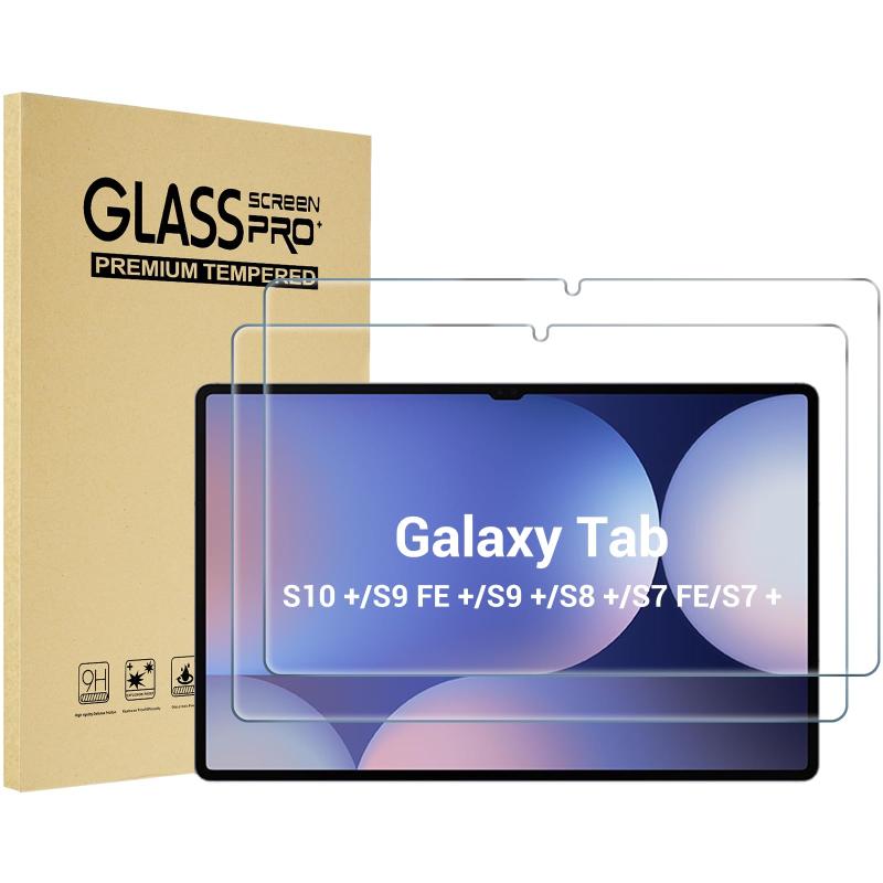 ProCase Galaxy Tab S10+ /S9+ /S9 FE+ /S8+ /S7 FE /Tab S7 Plus 12.4インチ 液晶保護フィルム、強化ガラス スクリーンプロテクター 適用機種: Galaxy Tab S10+ (...