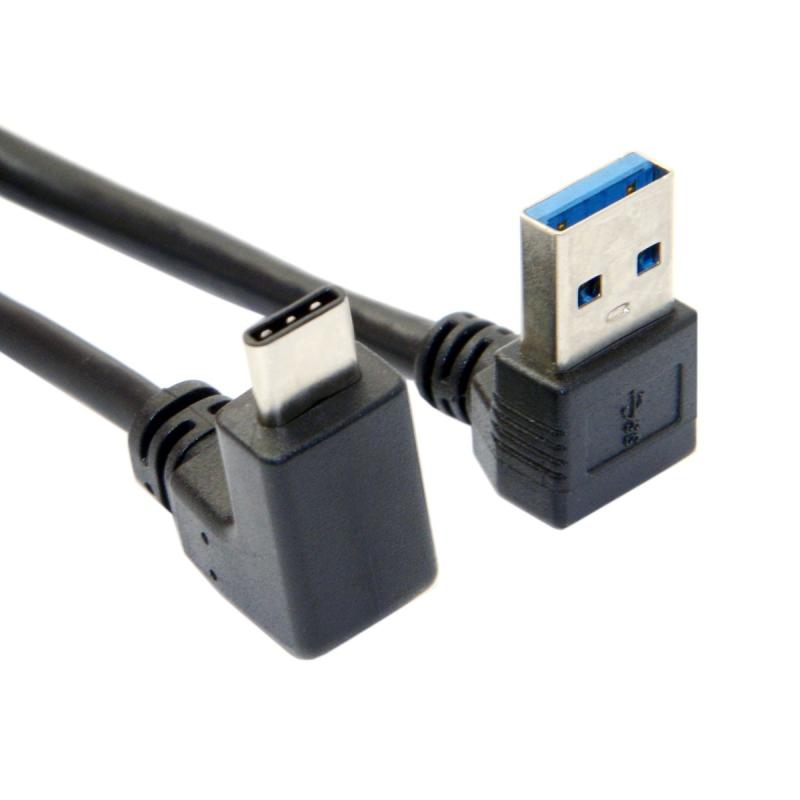 cablecc USB 3.1 USB-C アップダウンアングルから90度ダウンアングル Aオスデータケーブル タブレット携帯電話用