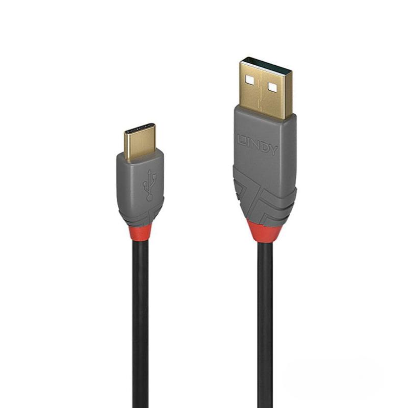 LINDY ANTHRA LINE USB2.0 Type-C to Type-Aケーブル【両面挿し対応】USB Type-Cは上下対称設計で、どちらの向きでも差し込み可能【データ転送＆充電対応】USB 2.0規格に準拠し、充電と480Mb...