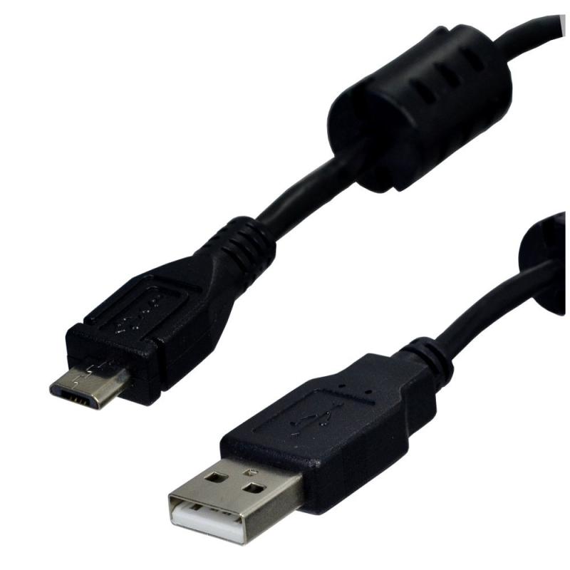 アクロス MicroUSBケーブル 1m フェライトコア付