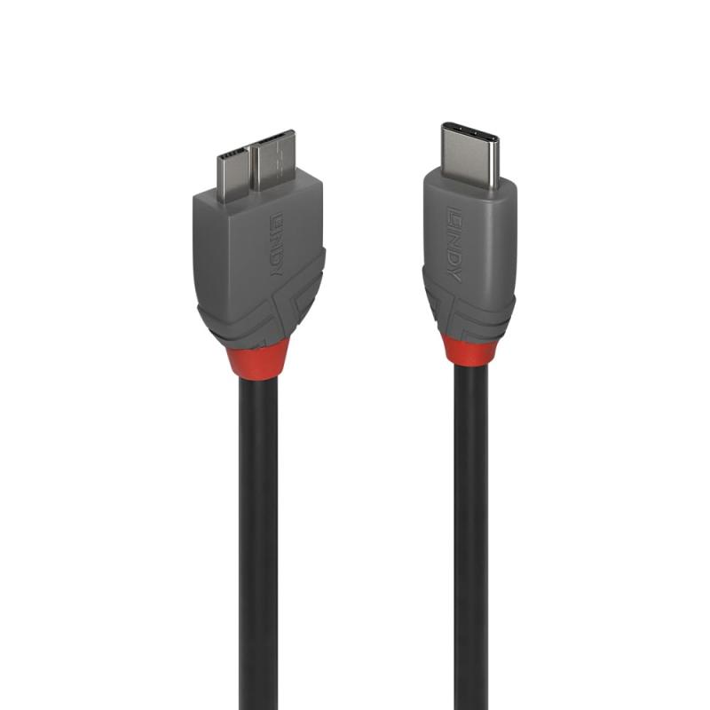 LINDY ANTHRA LINE USB3.2 Gen1 Type-C to Micro-Bケーブル【高速転送対応】USB3.2 Gen1規格に準拠し、最大5Gbpsの高速データ転送に対応【使いやすいType-C】上下左右の向きなしでスム...