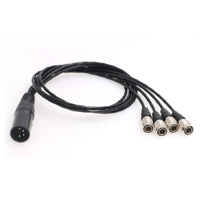 SZRMCC XLR4ピンオスから4スプリットヒロセ4ピンオス電源ケーブル（Zaxcomサウンドデバイス用）688664ズームF8これは1〜4分割ケーブルで、アントンバウアーバッテリー用に延長され、xlr4ピン電圧出力ポートから4x広瀬4ピ...