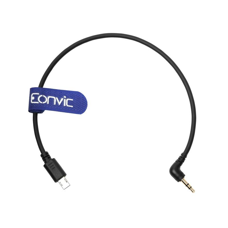 Eonvic タイムコードケーブル 直角 3.5mm TRS 神の触手同期 マルチマイクロUSB用 Sony FX3 FX30 FX3 FX30 Alpha 1 A1 A7S3用方向:3.5mm TRSからマルチマイクロUSBまで。 直角3...