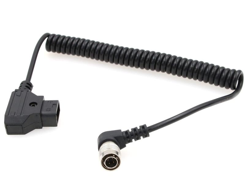 ZBLZGP D-Tap to Elbow Hirose 4ピン オス コイル状電源ケーブル サウンドデバイス用 688 644 633 レコーダー ズーム F8 F4 ZAXCOMこのD-Tap - 4ピンHirose ケーブルは、プロス...