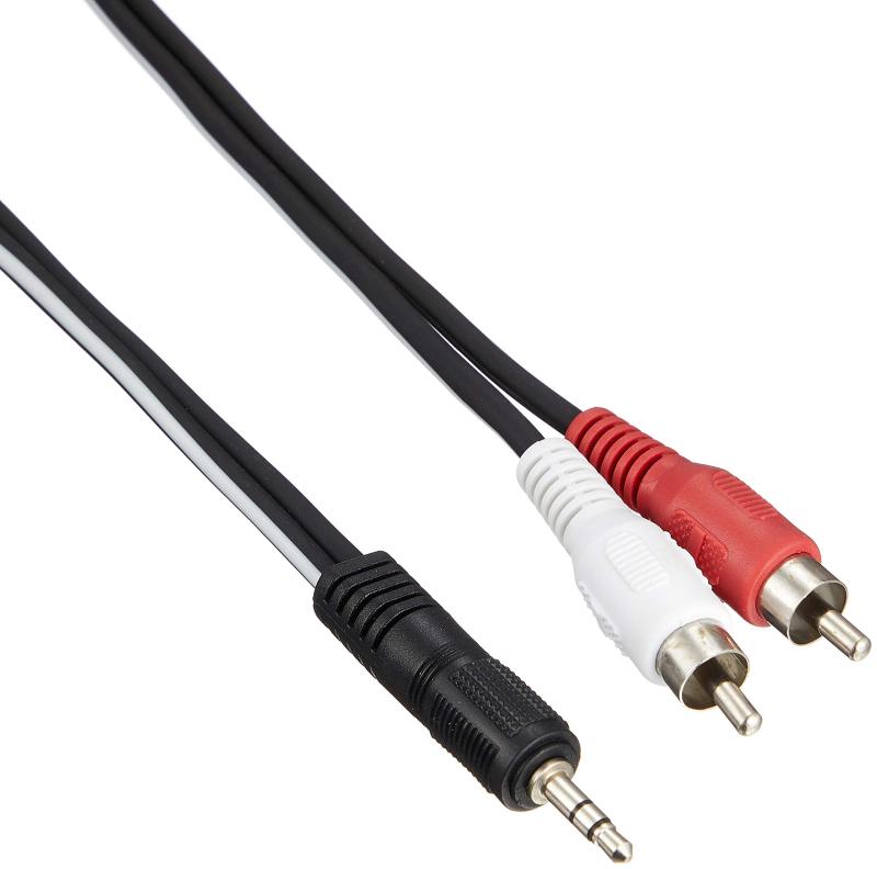 TECH 2chケーブル Mini Streo(オス) X 1 ⇔ PIN(オス) X 2 2m MP-2 ブラック2chケーブルMINI STEREO/PIN×2カラーバリエーション：ブラック