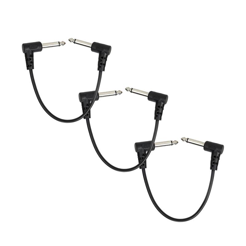 パッチケーブル 3本セット 15cm エフェクター用 シールド 高密度 耐久性 省スペース ギター ベース エフェクター コンパクト ボード 接続 L型プラグ 初心者高品質銅製ケーブルで伝送ロスを最小限に：良質な銅素材が、エフェクター間の信...