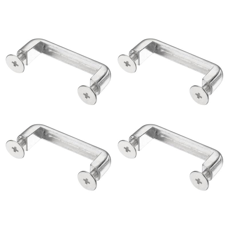 [M METERXITY] 4パックのDリングコネクターバックル 34mm x 6mmの合金の直角アーチ橋バックル バッグ/DIY/レザークラフト/バックパック製作用のネジ付きチェーンストラップコネクター[シルバート[多目的使用] - 当社...