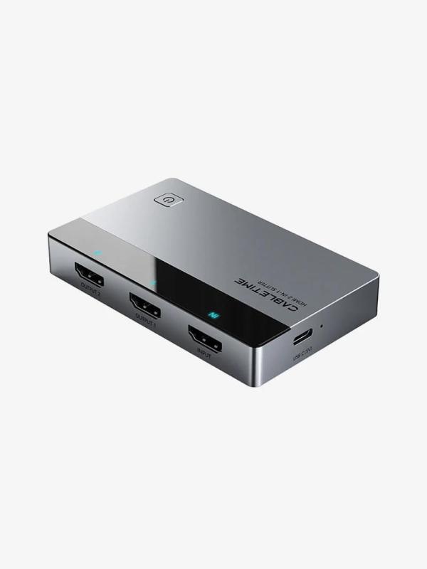 CABLETIME HDMI スプリッター 分配器 4K60Hz 1入力2出力 1IN2OUT USB-C電源 PS5、MacBook、XboxなどHDMI機器に使用可能 CP36G4K@60Hz対応で超高精細かつ滑らかな映像出力を実現 H...