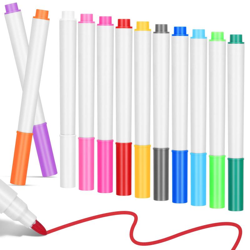 Uonlytech 消せるチョークペン 12本入り ネオンカラー 液体マーカー 子供用 Ledライティングボード アクリルボード お絵かきや落書きに速乾性インク：水で消せるマーキングペンは速乾性インクを使用しているため、にじみや汚れに強く、...