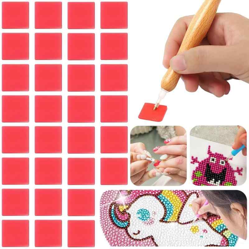 ダイヤモンドペインティング 接着剤 粘土 30枚セット 点描 絵画のり粘土 ワックス ドリル グルー DIY 糊粘土 工芸品 ダイヤモンドペインテ 初心者 飾り物 DIYクラフト用 効率を向上 (2x2cm)セット内容：絵画のり粘土30枚セ...