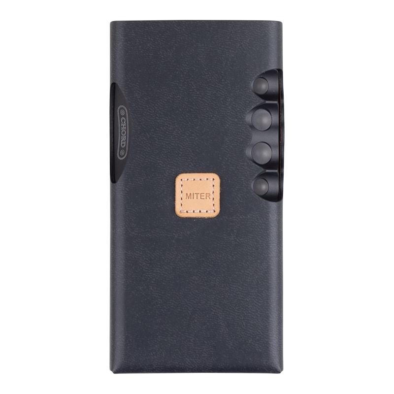 MITERケース Chord Mojo 2 + Poly 用 ハンドメイド人工皮革ケースブラック(イタリアPU Leather) Case Cover for Mojo2+Poly Black手作りMITER PUレザーケース Chord ...