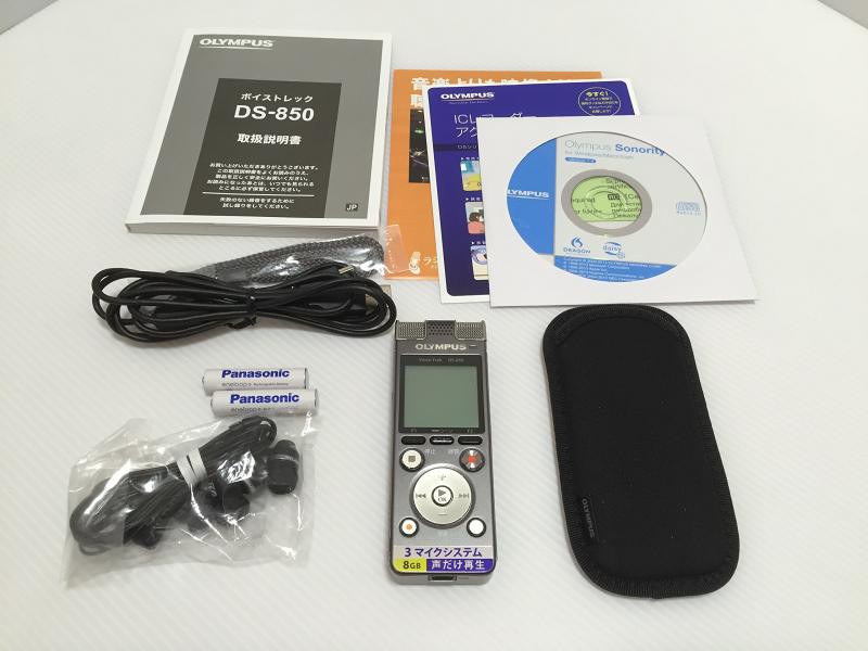 オリンパス ICレコーダー ボイストレック DS-850 GRY [チタングレー]メモリ容量:8 GB; 録音ファイル形式:MP3/WAV/WMA; 再生ファイル形式:MP3/WAV/WMAサンプリングレート:48kHz/16bit; 対応...