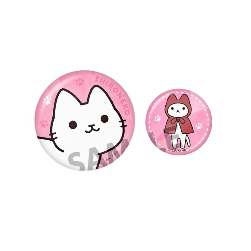 うごくねこむかしばなし 缶バッジセット シロネコ商品サイズ：大サイズ直径約57mm、小サイズ直径約38mm素材：紙、スチール仕様：缶バッジ2個セット(C)ぱんだにあ/KADOKAWA/ねこぱーとなーず