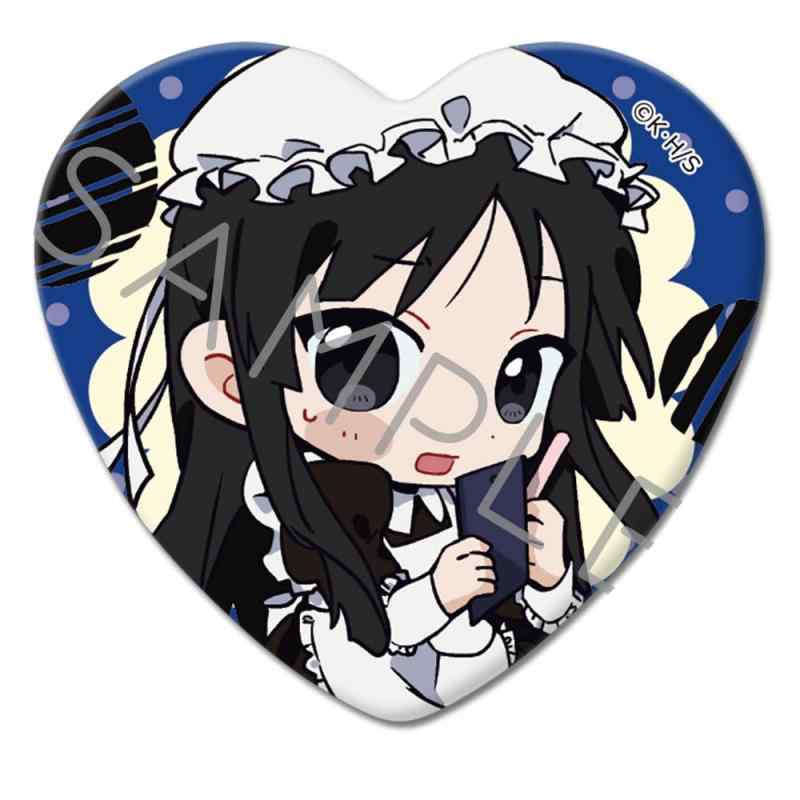 『けいおん』 SB[秋山 澪] 第2弾ハート型缶バッジ(C)かきふらい・芳文社／桜高軽音部サイズ：約52mm×57mm素材：ブリキ