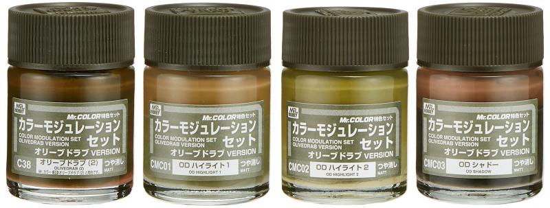 GSI クレオス(GSI Creos) GSIクレオス Mr.カラー特色 カラーモジュレーションセット オリーブドラブ VERSION 18ml×4本入り 模型用塗料 CS581本セットは戦車模型の単色迷彩各色をカラーモジュレーション仕上げ...