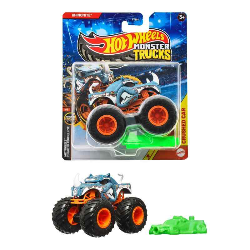 ホットウィール(Hot Wheels) モンスタートラック 1:64 ライノマイト 乗り物おもちゃ ミニカー 3歳から ブルー JKP70【内容】モンスタートラックのアニメに登場する「ライノマイト」が1/64サイズの単品で登場モンスタートラ...