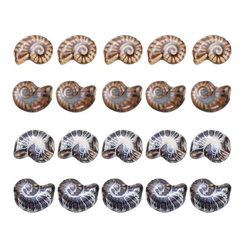 PATIKIL Sea Snail Shell Porcelain Beads, Ocean Ceramic Handmade Spacer Loose Beads for Bracelet Necklace Earring Jewelry...