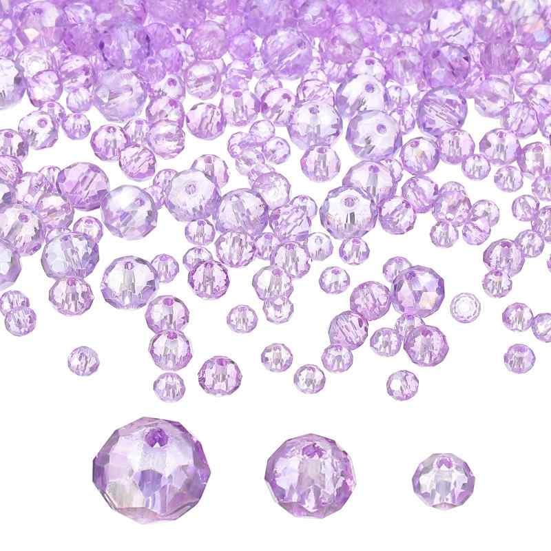 PATIKIL Rondelle Crystal Beads, Faceted Glass Loose Beads Briolette Shape Beads for Jewelry Making Necklaces DIY Craft P...