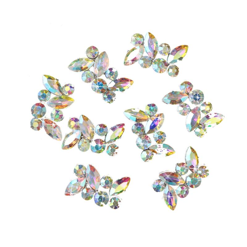 【ラインストーン ビーズ】ハンドメイド 手芸 アクセサリー 一連 約25mm×約20mm【8粒入り】きらきらぷんぷん丸