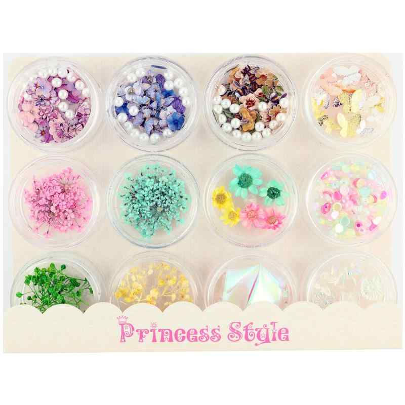 Princess-style トレンド ネイル＆レジンパーツ オーロラフィルム バタフライ ドライフラワー パーツセット【Princess-style】日本国内で検品、加工、セット包装しています。人気のオーロラフィルム バタフライ ドライフ...