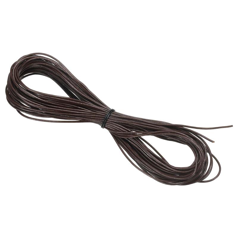 PATIKIL Round Braided Leather Cord, Round Braided Leather Cord Rope Folded for Crafts Jewelry Making Necklace