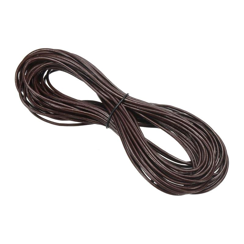 PATIKIL Round Braided Leather Cord, Round Braided Leather Cord Rope Folded for Crafts Jewelry Making Necklace