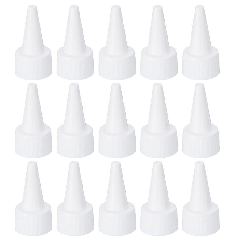 PATIKIL 24/410ツイ ストボトルキャップ 15個 プラスチック製リブエッジスク イーズボトル交換キャップ 白色 フォームガスケット付き ペイント蓋 接着剤ディスペンサーボトル用仕様：素材：PP；カラー：白；全体サイズ：26.2x...