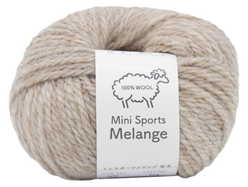 元廣 SKI YARN (スキー毛糸) ミニスポーツメランジ 並太 COL. 202 ベージュ 系 ウール100% 約30g57m太さ： 並太 タイプ(約30g57m)品質： ウール 100％適正針：棒針6～8号・かぎ針6/0～7/0号標準...